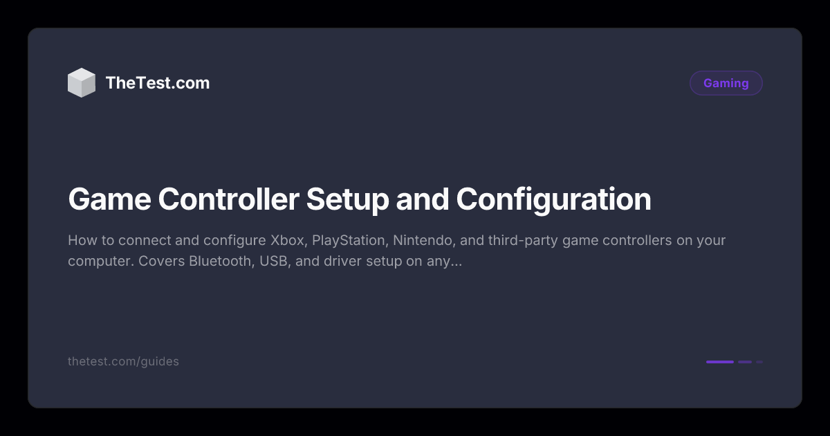 Game Controller Setup and Configuration - TheTest