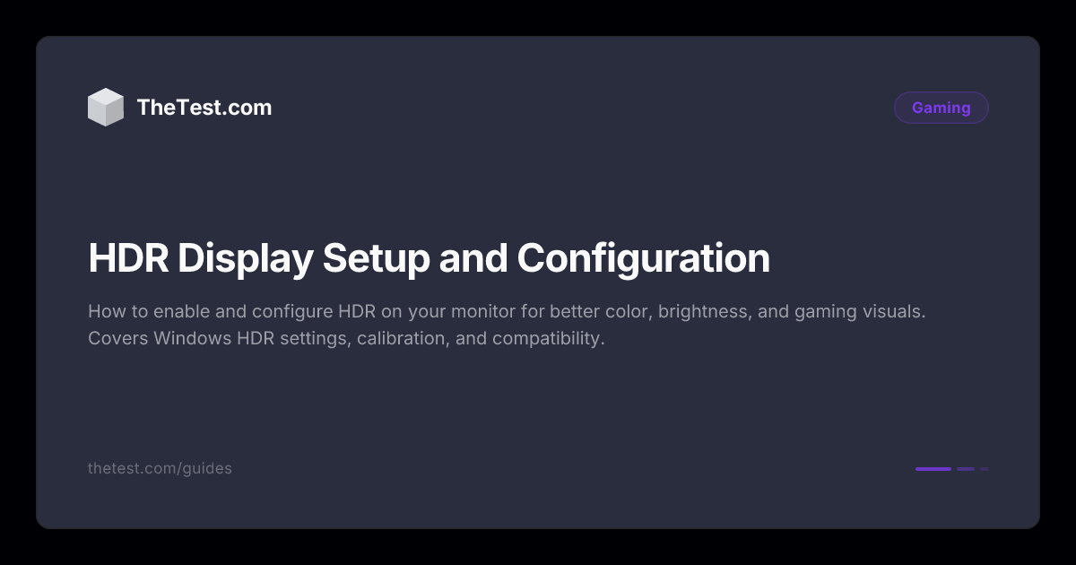HDR Display Setup and Configuration - TheTest