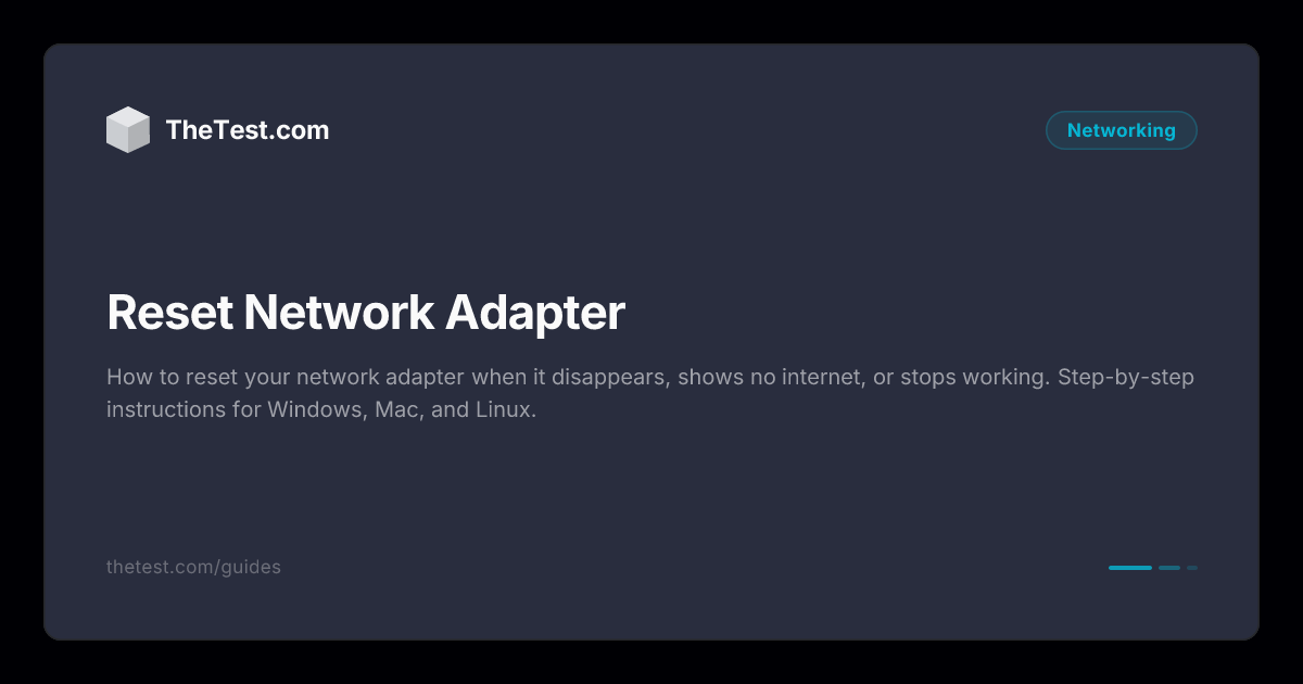 Reset Network Adapter - TheTest