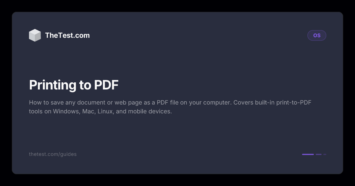 Printing to PDF - TheTest